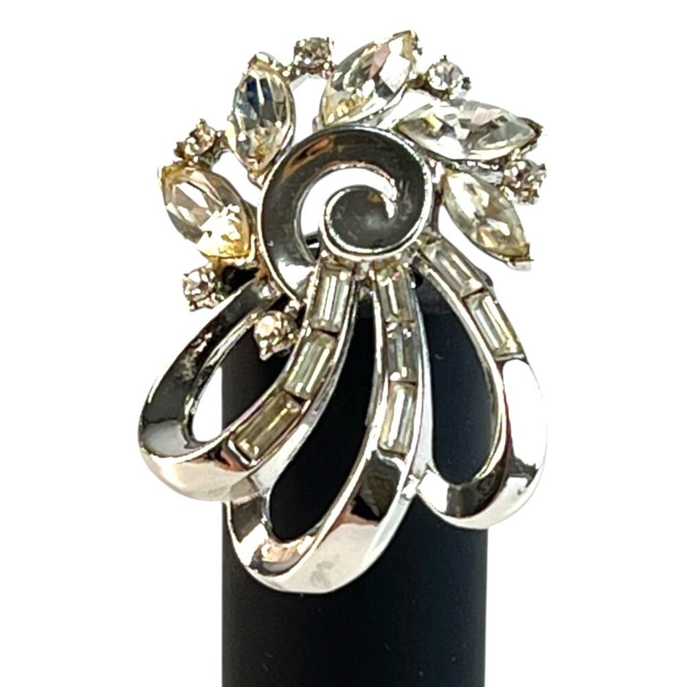 Vintage 1950s Trifari Alfred Philippe Silver Tone Rhi… - Gem